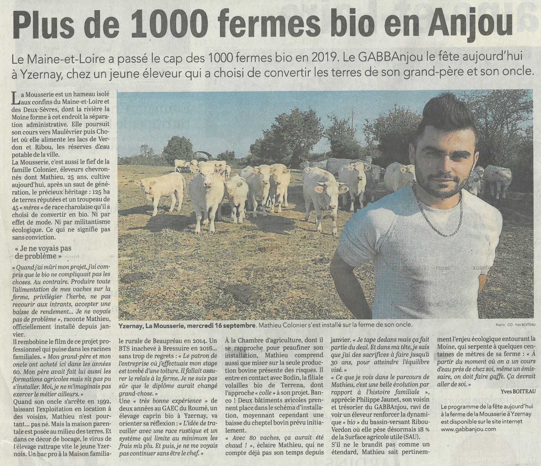 Les fermes bio en Anjou - Institut Rural des Mauges